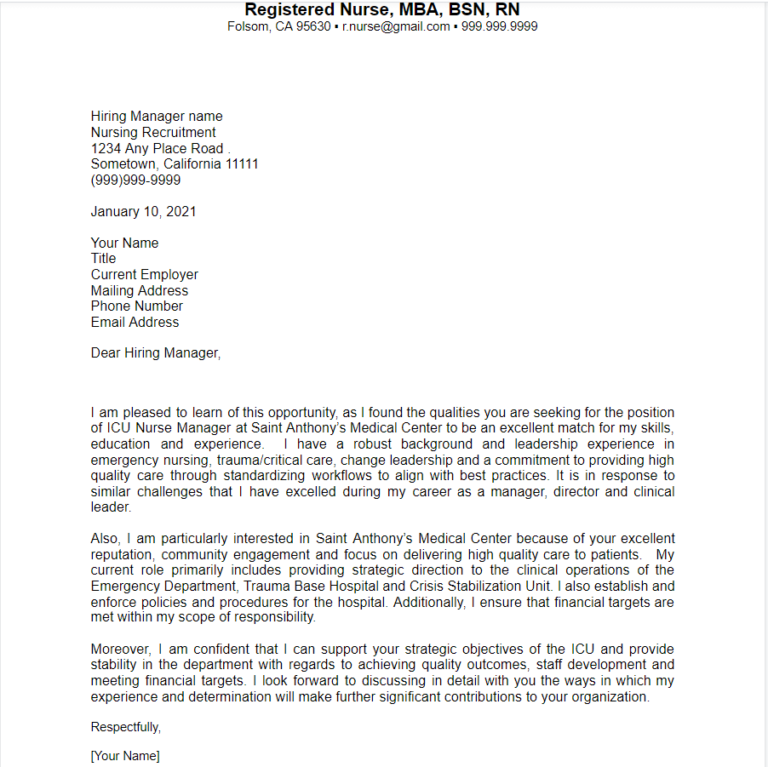 How to Write a Nursing Cover Letter with Examples and Templates
